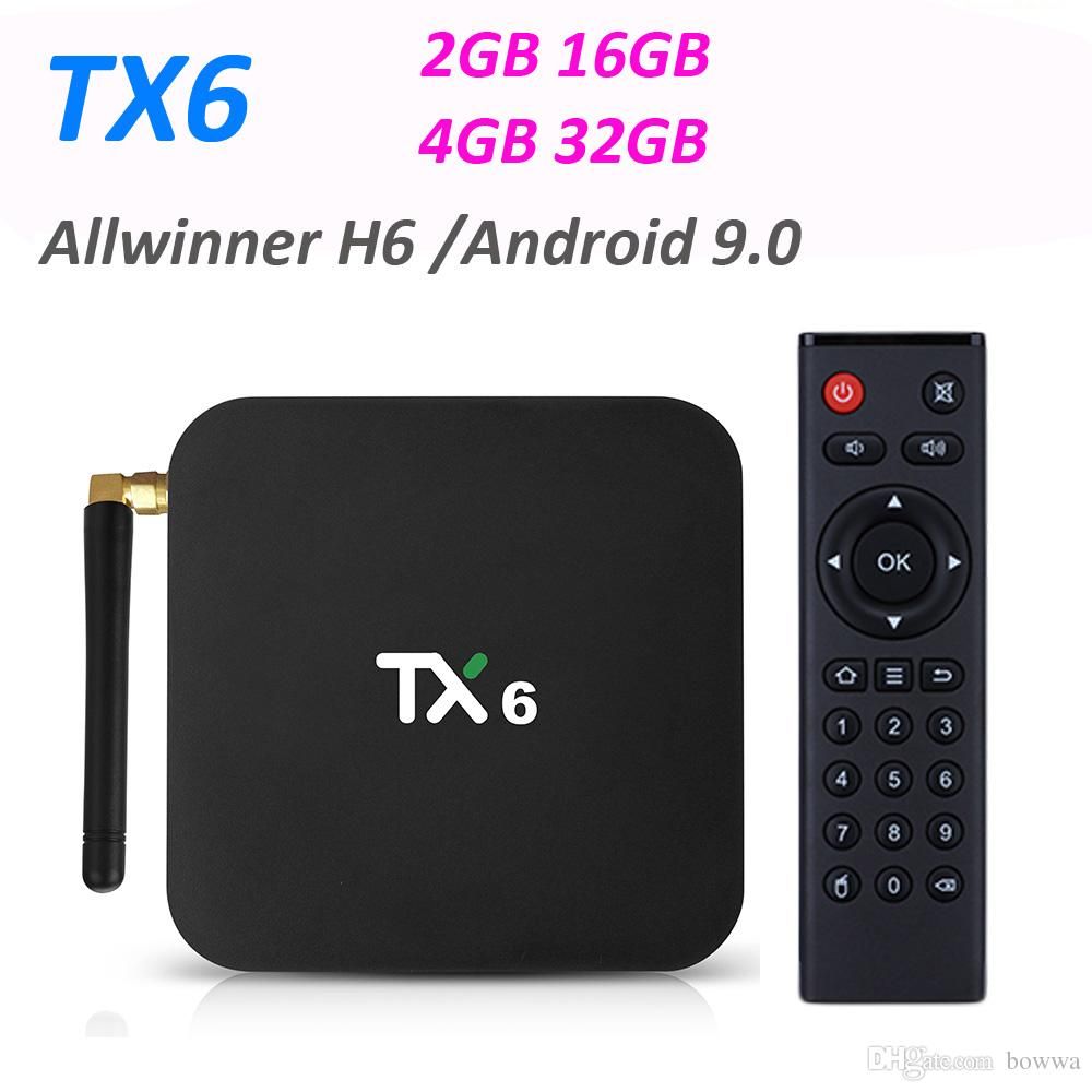 Tanix TX6 Android 9.0 TV Box 4G 32G Allwinner H6 Quad Core Antenna Wifi ...