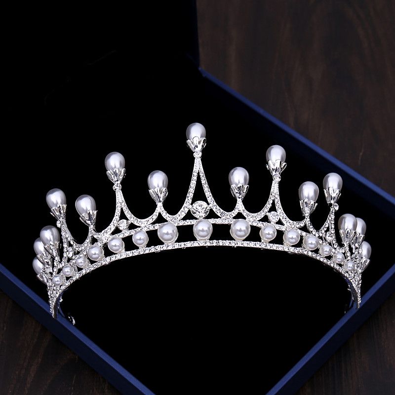 2021 Elegant Pearl Bride Crown For Wedding Hair Ornaments Rhinestone