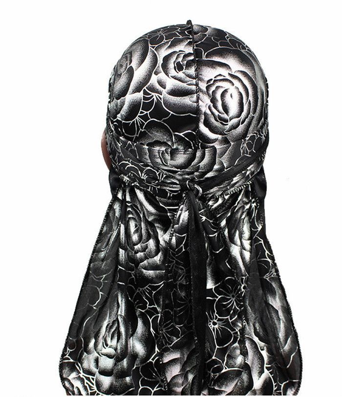 Floral Durag Bandanas Arab Headband Hat For Women And Men Long Tail ...