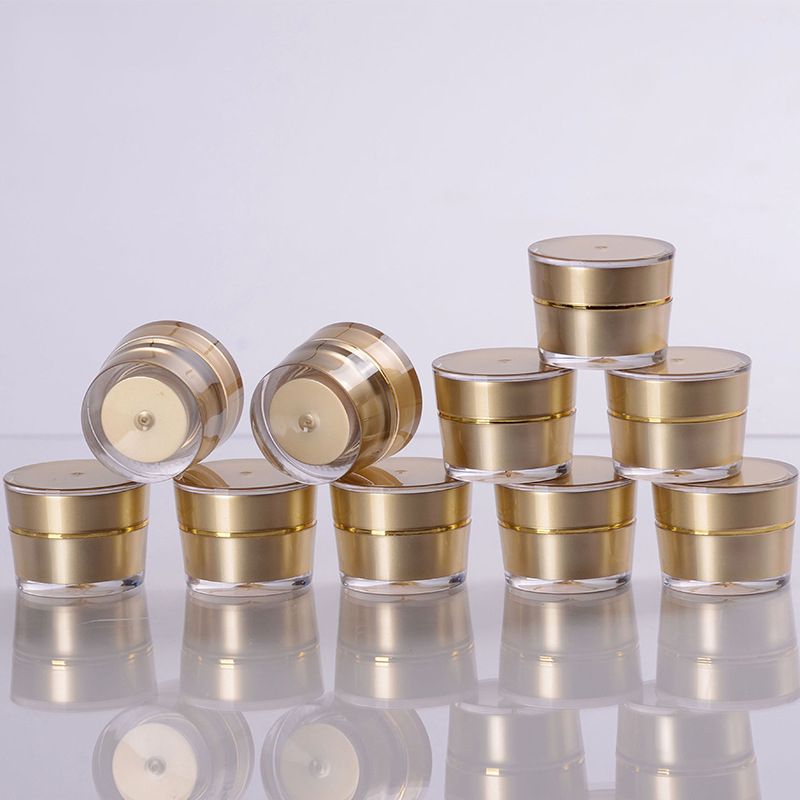 2020 5g Cosmetic Jar Round Bottle Gold Acrylic Jar For Cosmetic Face ...