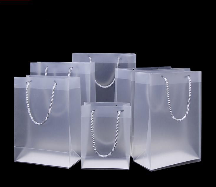 8 Size Frosted PVC Plastic Gift Bags With Handles Waterproof ...