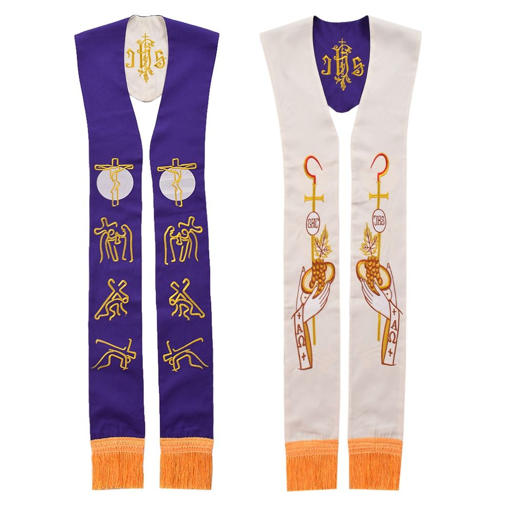 Catholic Priest Stole Costume Accessories Holy Religion Pastor Scarves ...