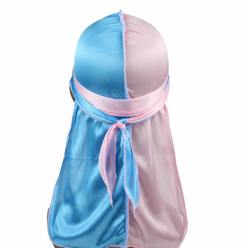 Silky Unisex Two Tone Durag With Long Straps For Outdoor Activities ...