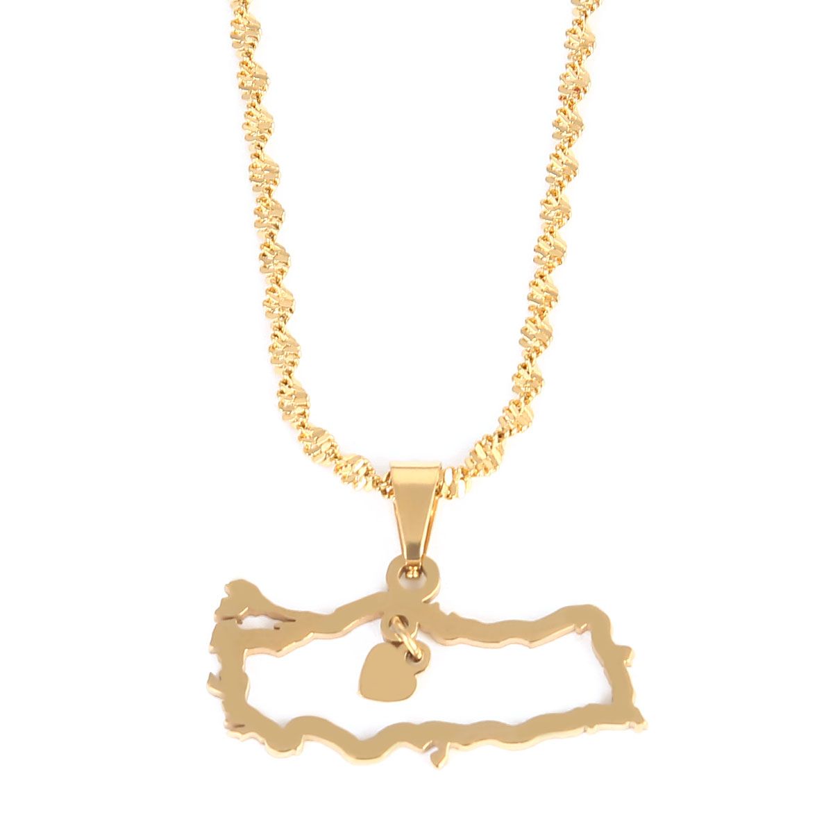Wholesale Turkey Map Flag Pendant Gold Color Turkish Pendant Necklace ...