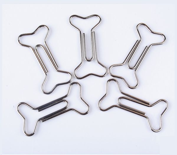 2020 Dog Bone Paper Clips Silver Color Metal Funny Cute Bone Design ...