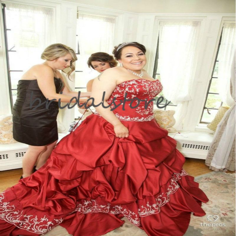 Red Wedding Dresses Plus Size