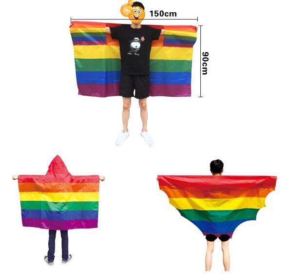 Wholesale BRAND 3 Style Rainbow Flag Shawl Flag Cape LGBT Gay Pride ...