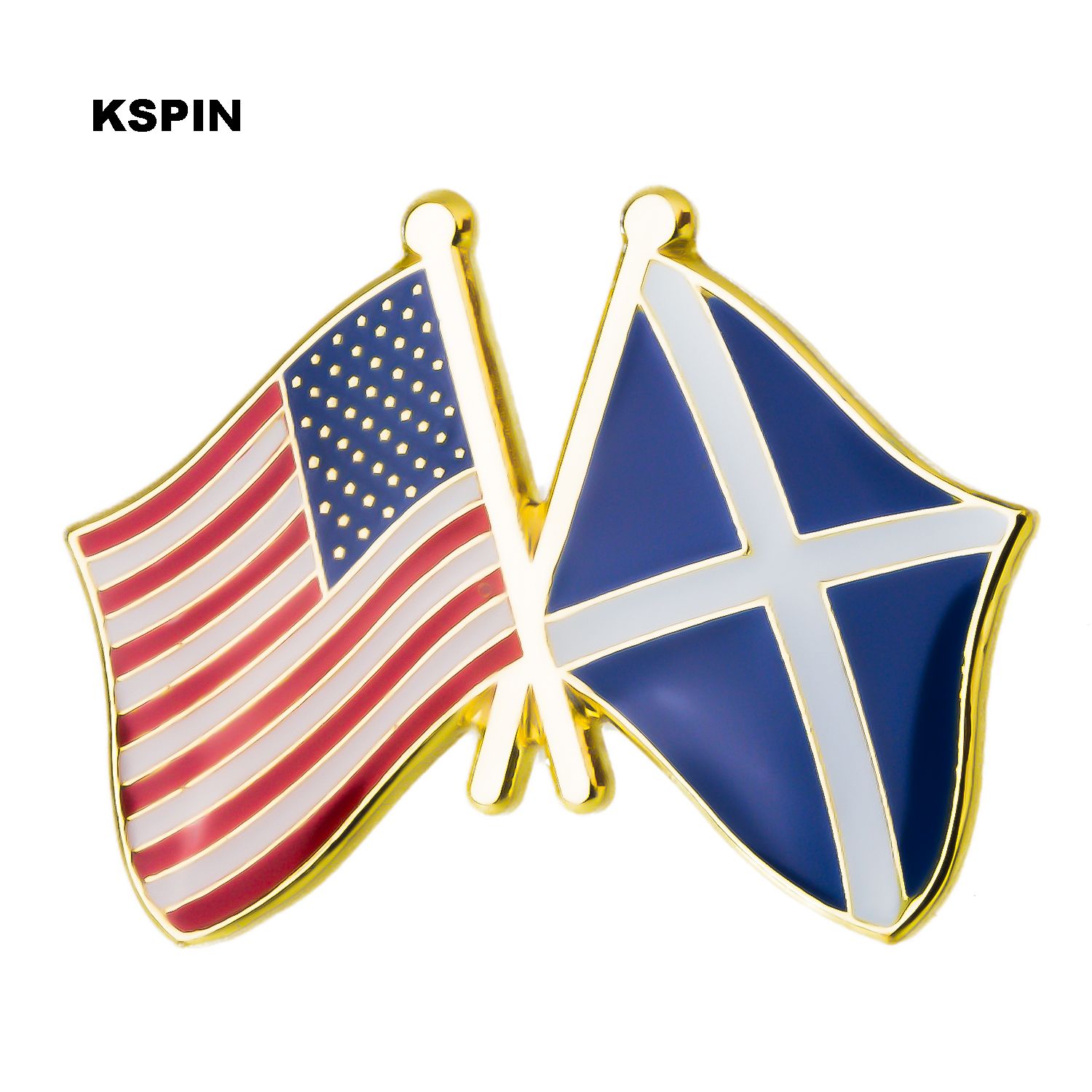 2020 U.S.A & Scotland Friendship Flag Badge Metal Lapel Pin Badges Pins ...