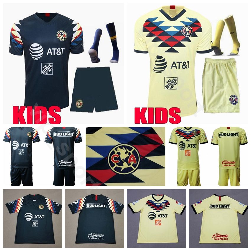 2020 Club America Youth Jersey Socks Set 2019 2020 Kids Soccer MARTINEZ ...