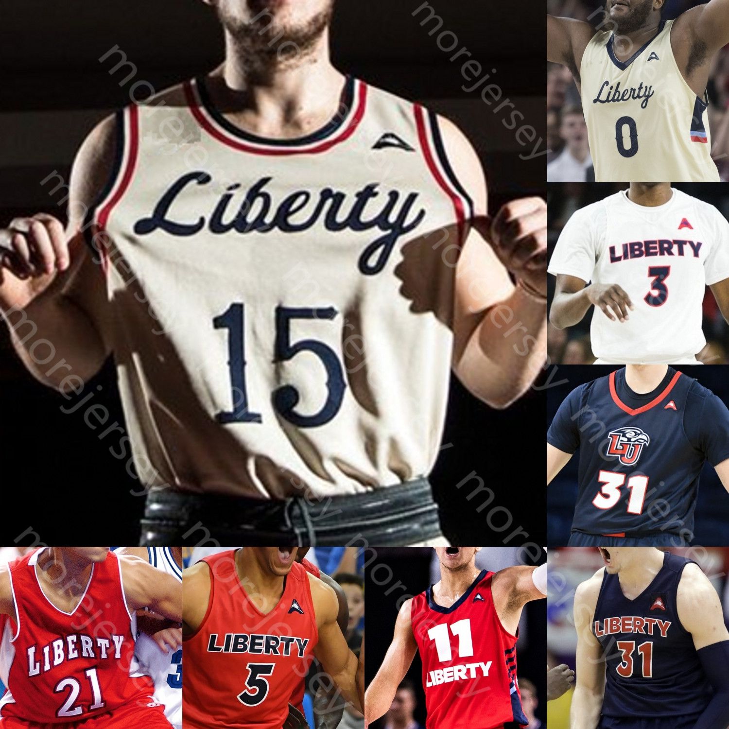 2021 Custom Liberty Flames Basketball Jersey NCAA College Caleb ...