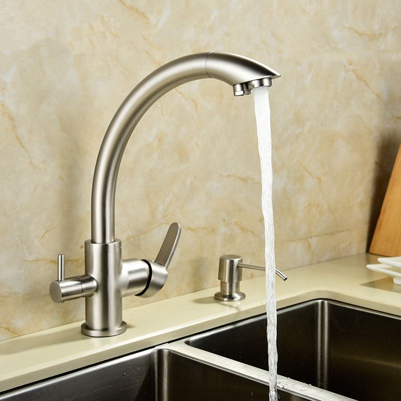 VOURUNA Tri Flow Kitchen Faucet W/ Water Filter Direct Wholesale, White ...