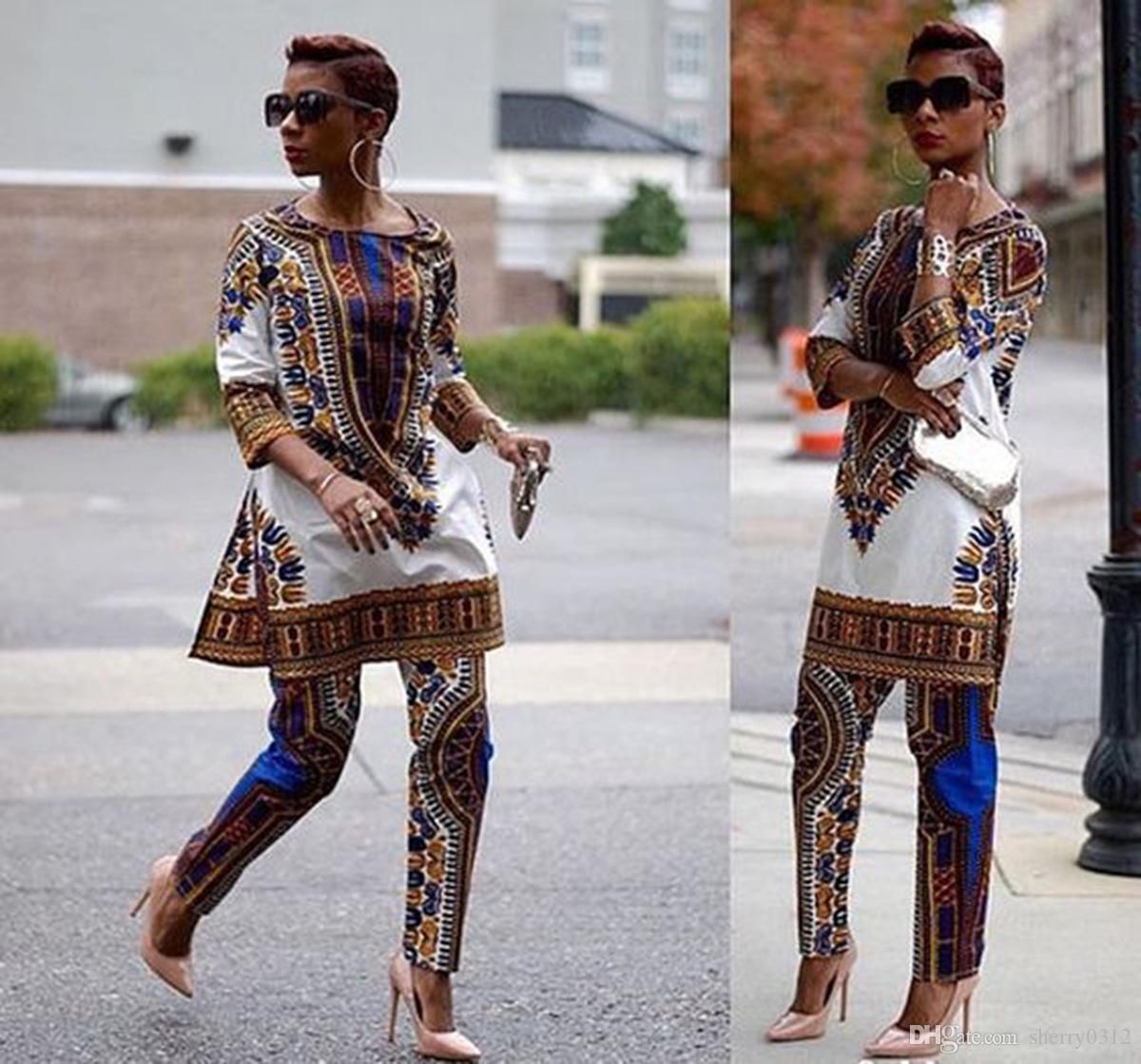 2016 New African Fashion Design Dress Suits Women Traditional Print