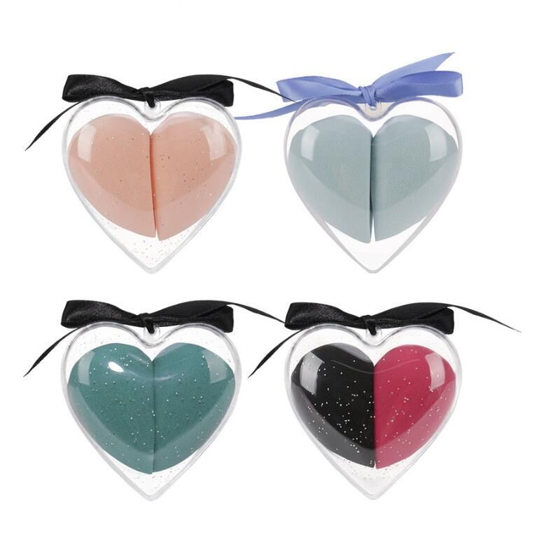 O.TWO.O Makeup Sponge Heart Shape Box Non Latex Material Cosmetic Puff ...