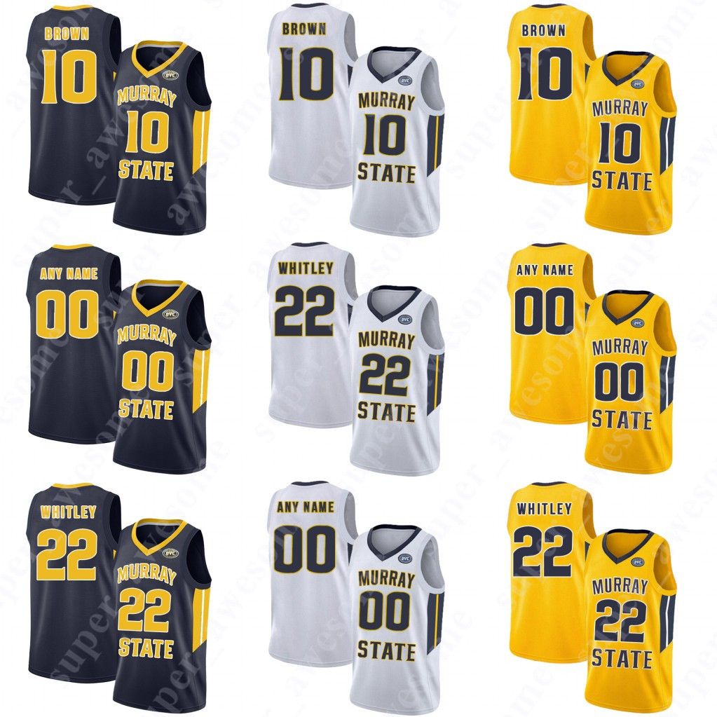 2021 Murray State Racers Basketball Jersey Tevin Brown Brion Whitley ...