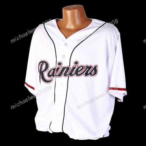 Custom Tacoma Rainiers Baseball Jersey White Grey Red Double Stitched ...
