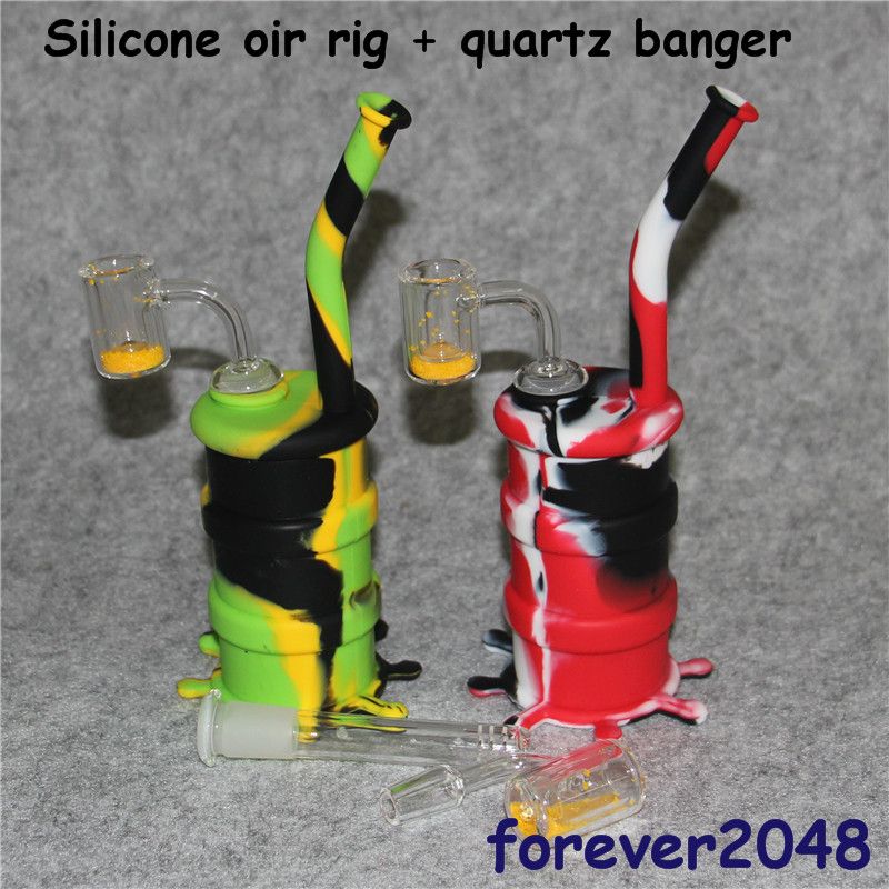 Mini Silicone Bong Dab Rigs Water Pipe Portable With Quartz ...