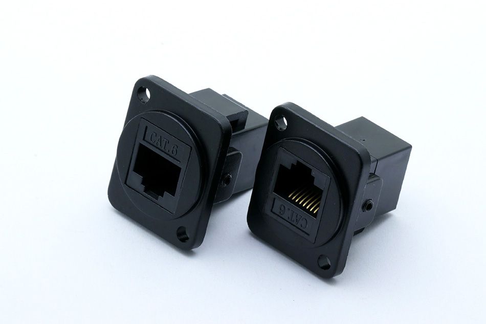 2020 RJ45 Connector CAT.6 D Type Metal Material Panel Mount Chassis ...