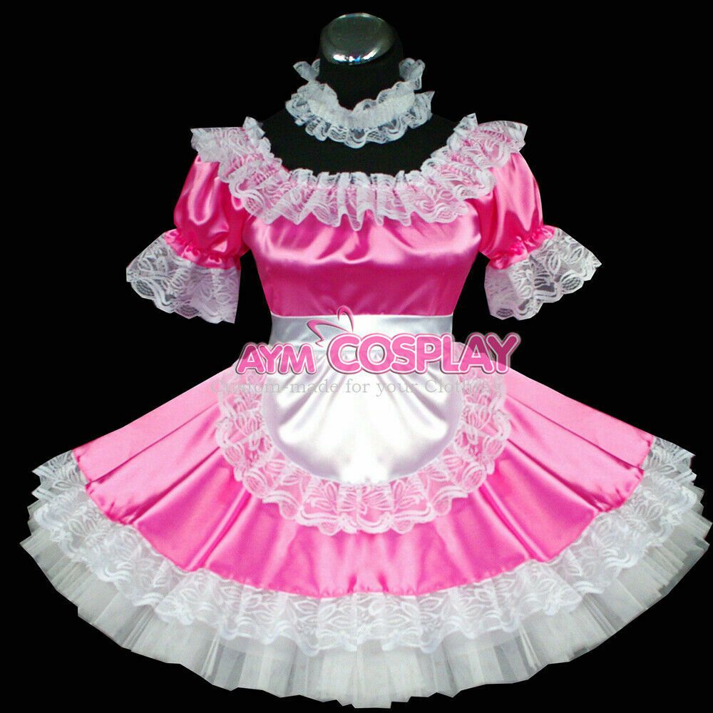 Lockable Sissy Maid Satin Dress Uniform Cosplay Costume Tailor Made ...
