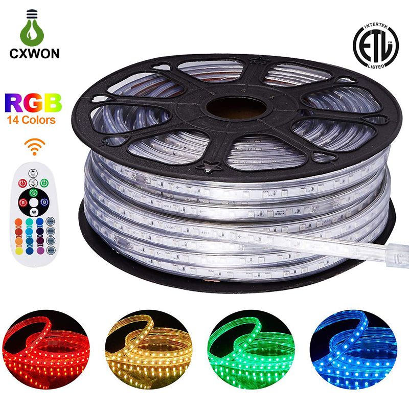 220V 110V LED Strip Light 150ft SMD2835 SMD5050 120leds/M LED Rope ...