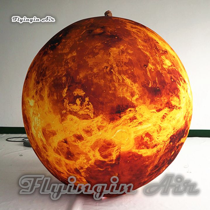 2020 Customized Inflatable Golden Planet Large Lighting Hanging/Ground ...