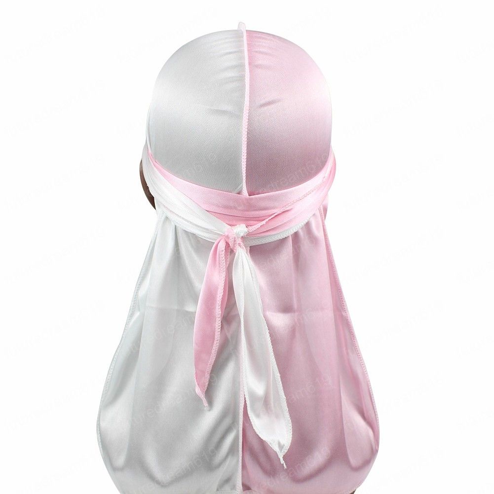 Silky Unisex Two Tone Durag With Long Straps For Outdoor Activities ...