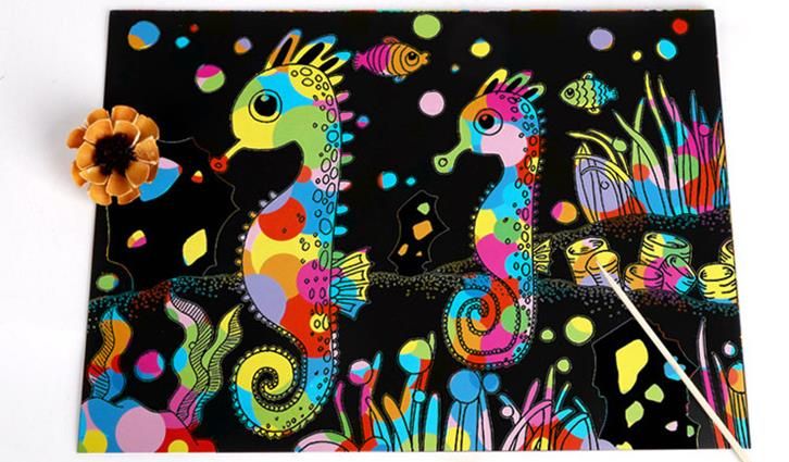 Magic Scratch Art Book Rainbow Scratch Paper Notebook With Wooden ...