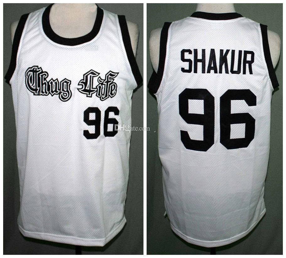 2020 #96 Tupac Shakur Thug Life 2Pac Retro Classic Basketball Jersey ...