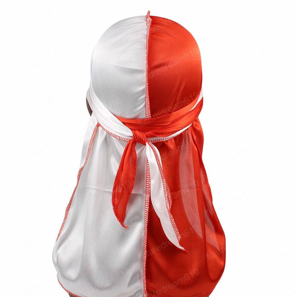 Silky Unisex Two Tone Durag With Long Straps For Outdoor Activities ...