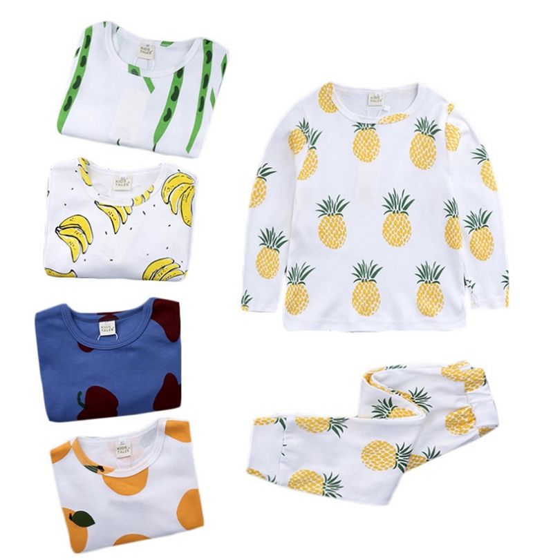 Kids Pajamas Fruit Printed Baby Boys Pyjamas Long Sleeve Infant Girl ...