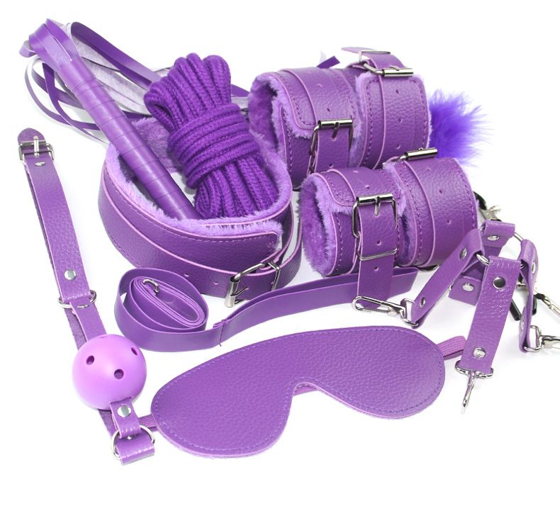 Bondage Kit Set Fetish Bdsm Roleplay Handcuffs Whip Rope Blindfold Ball