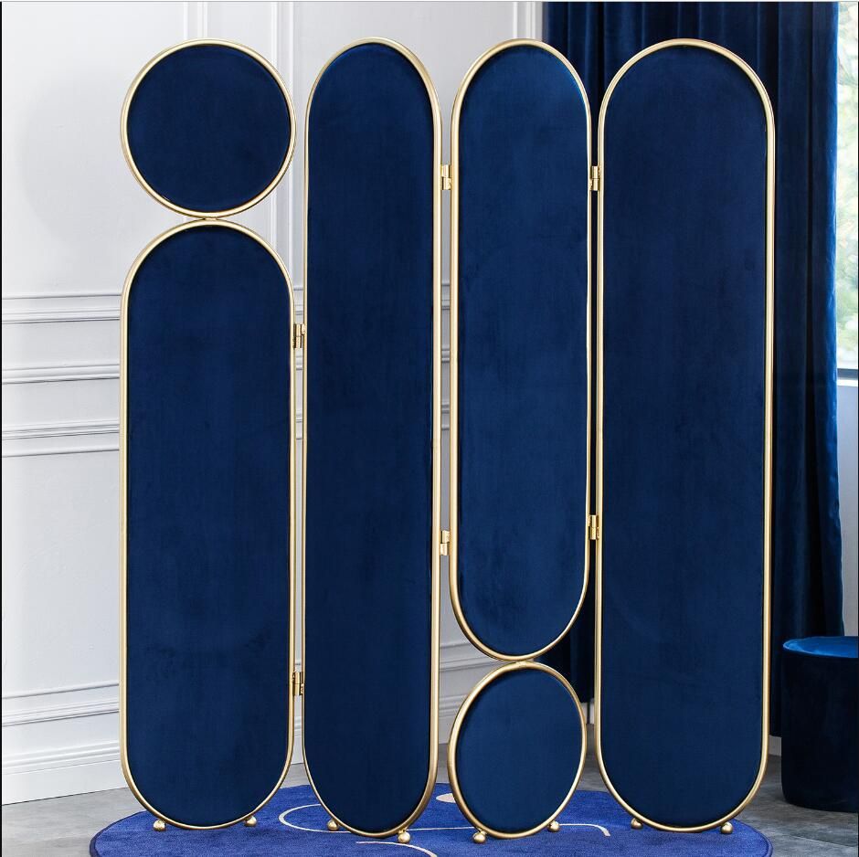 Handmade Nordic Metal Room Divider Luxury Folding Fan Partition With ...