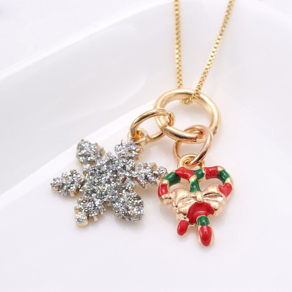 Snowflake Tree Snowflake Pendant Necklace For Girls Adorable Christmas ...