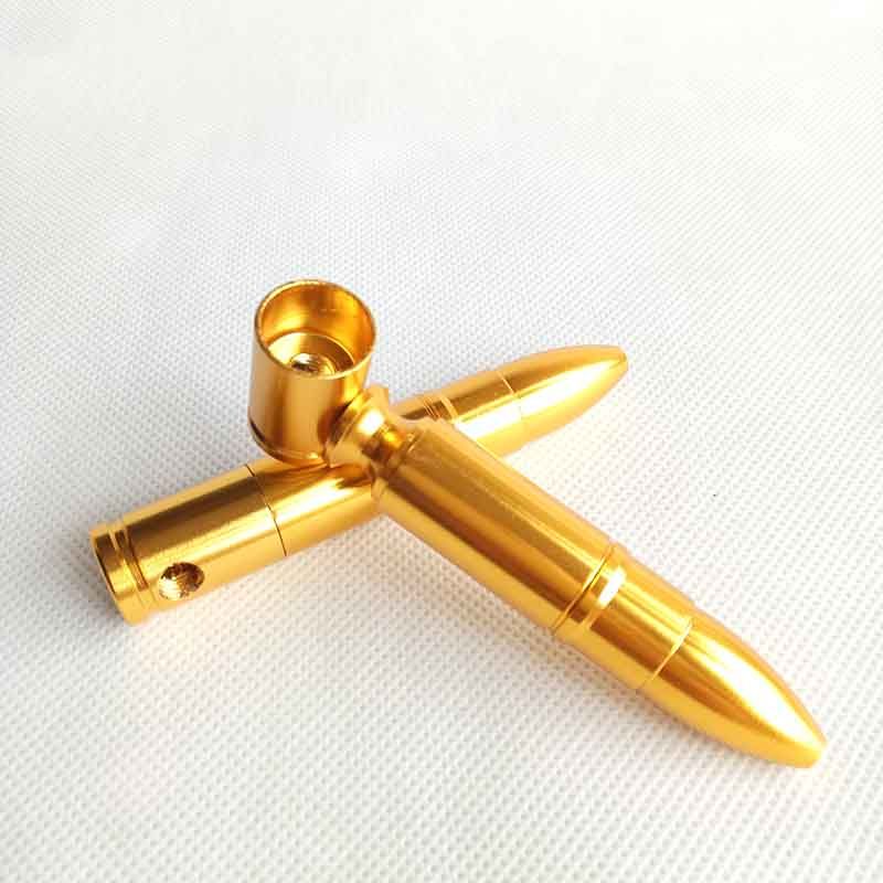 Medium Bullet Aluminum Metal Smoking Pipe Shisha Tobacco Cigarette Hand ...