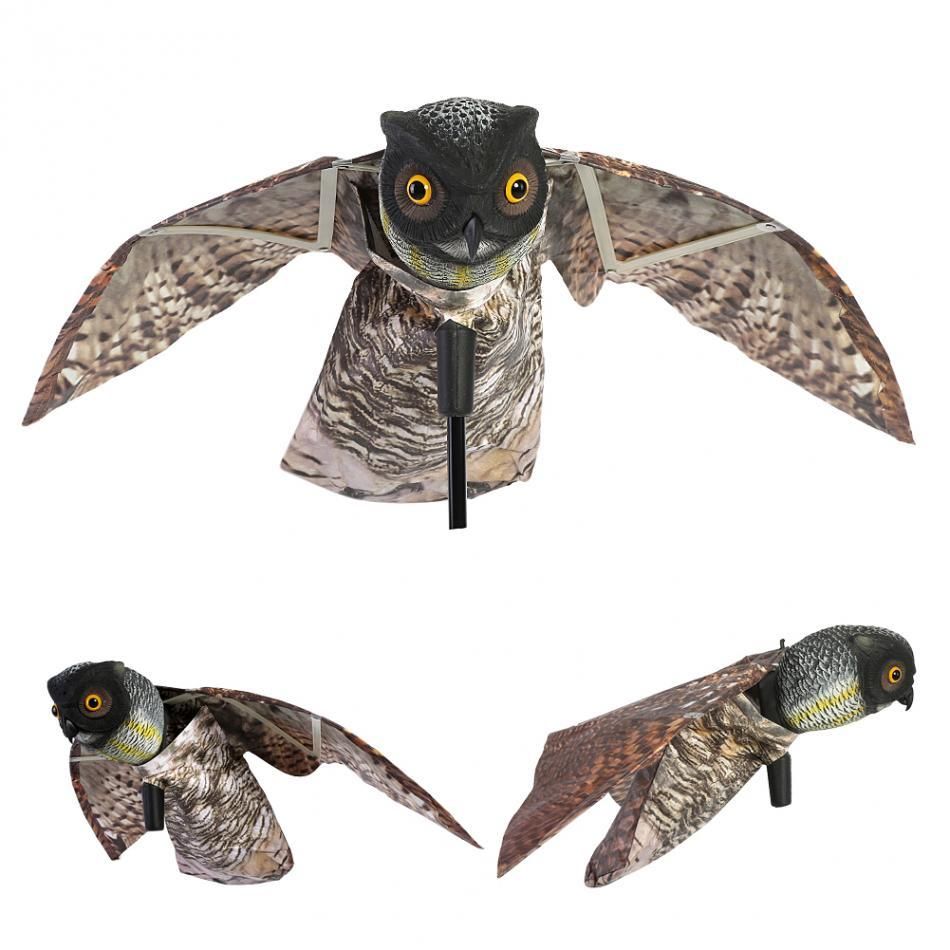 2020 Prowler Owl Bird Scarer With Moving Wing Garden Scarecrow Predator ...