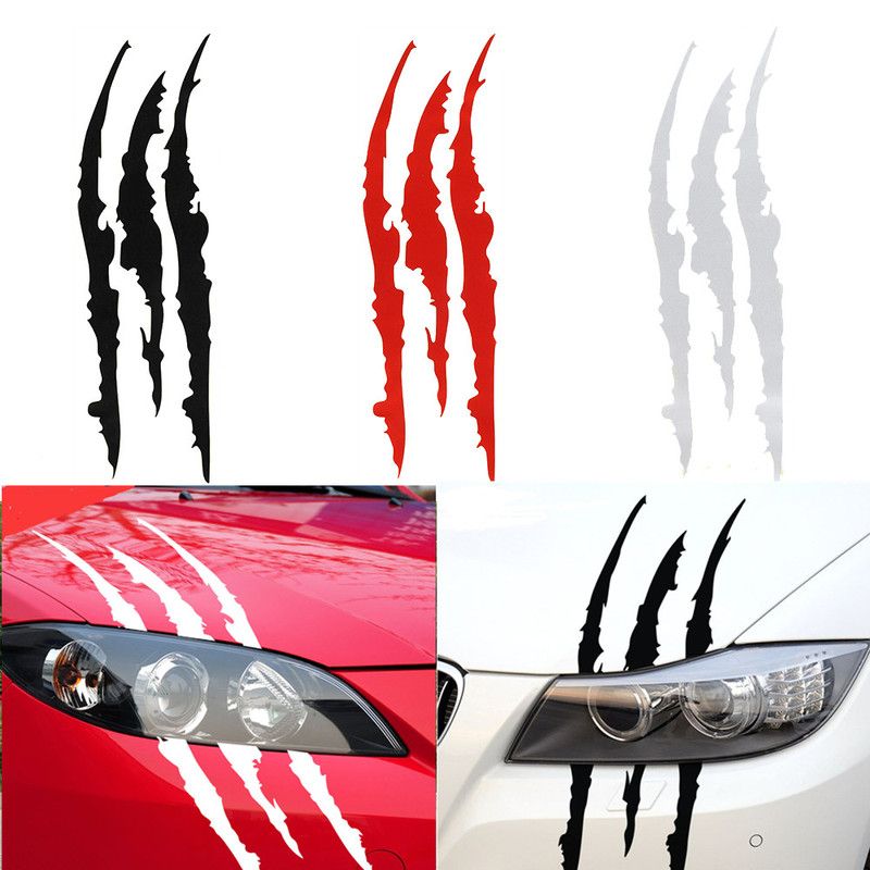Car Sticker Creative Animal Claw Mark Personality Light Eyebrow ...