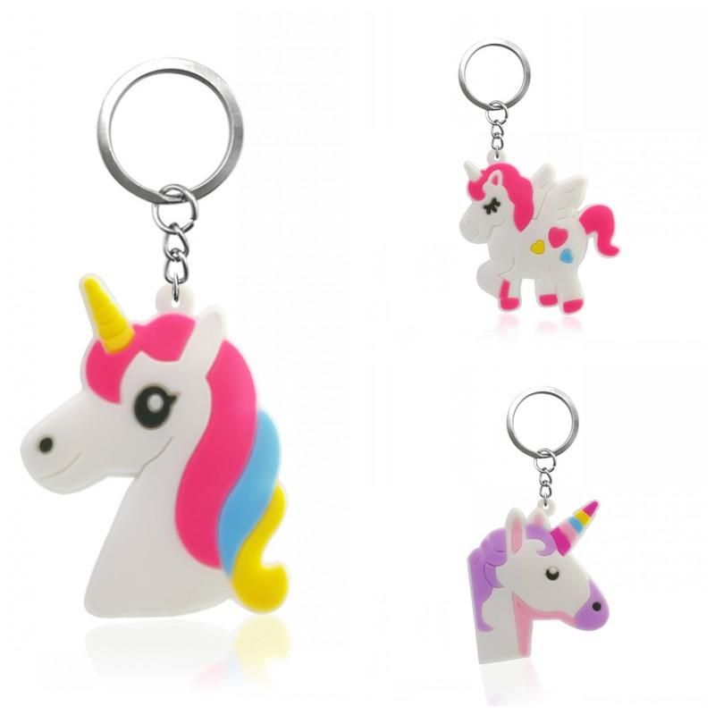 2020 Unicorns Keychain Creative Pvc Keyring Kids Gift Fantasy Key Chain ...
