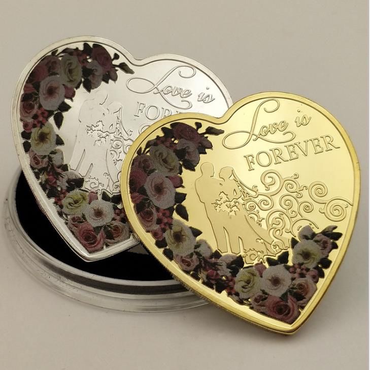 2020 Heart Shaped Commemorative Coin, Special Shaped Gold And Silver ...