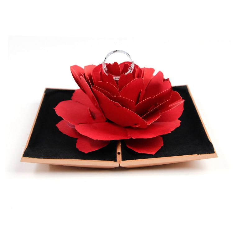 Foldable Rose Ring Box For Women Romantic Propose 2019 Creative Jewelry ...