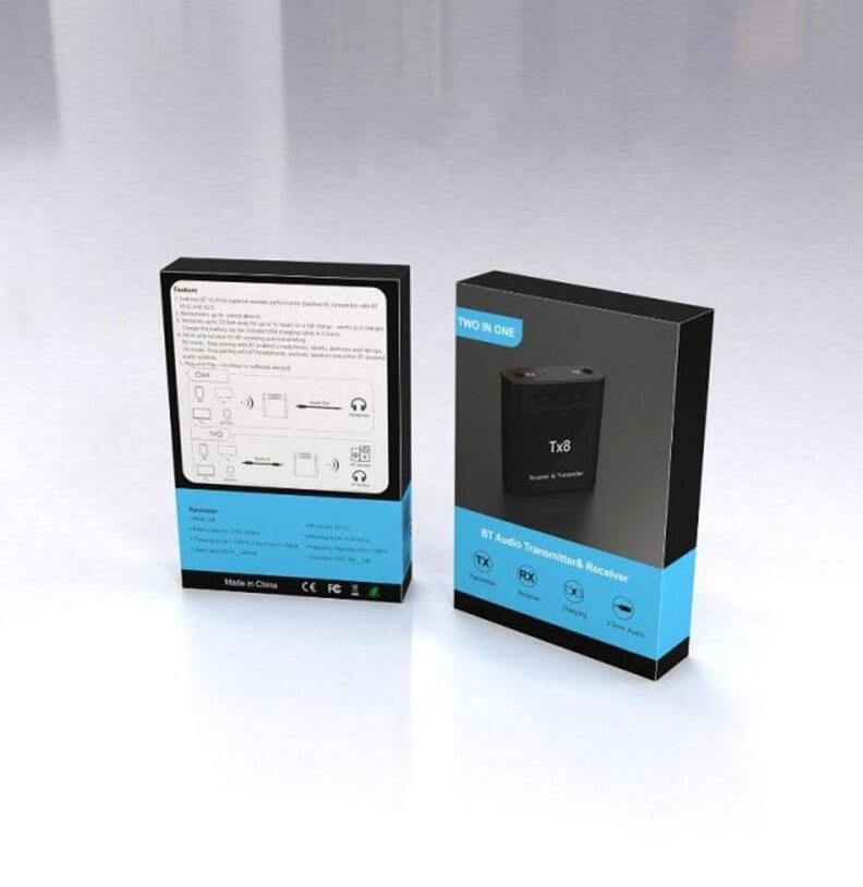 TX8 5.0 Bluetooth Receiver Transmitter With Volume Control Button 2 In 1 Audio Wireless Adapter ...