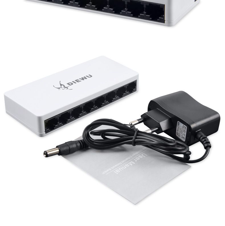 High Performance Mini Network Switch HUB 8 Port 10/100Mbps Fast LAN ...