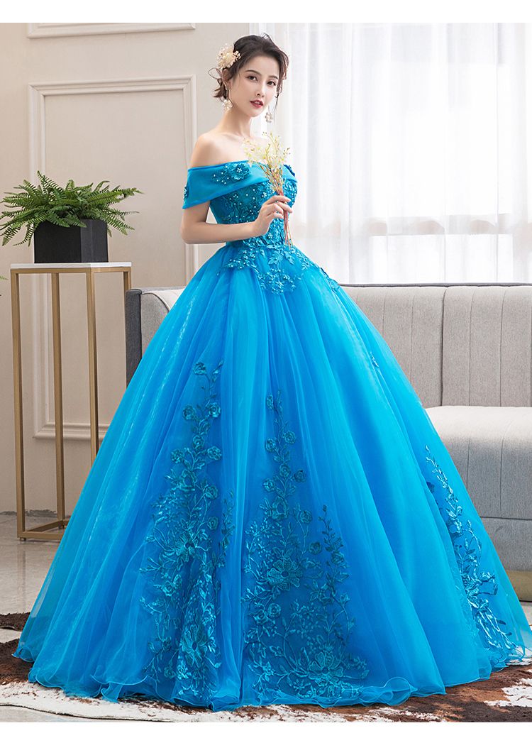 Blue Medieval Princess Dresses