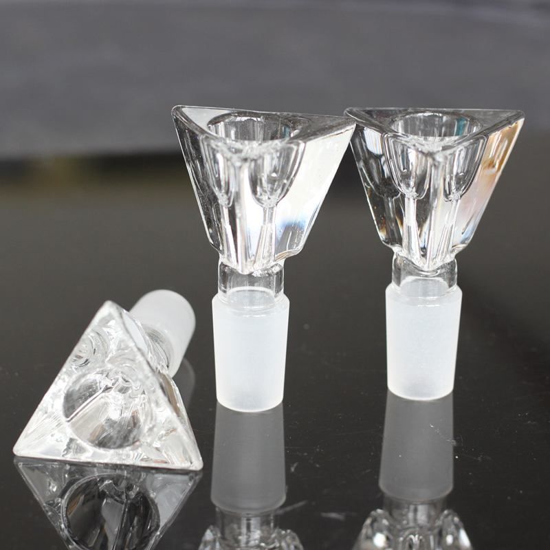 Triangular Shape Glass Bowl For Hookahs Bong Male 14.4mm 18.8mm Joint ...