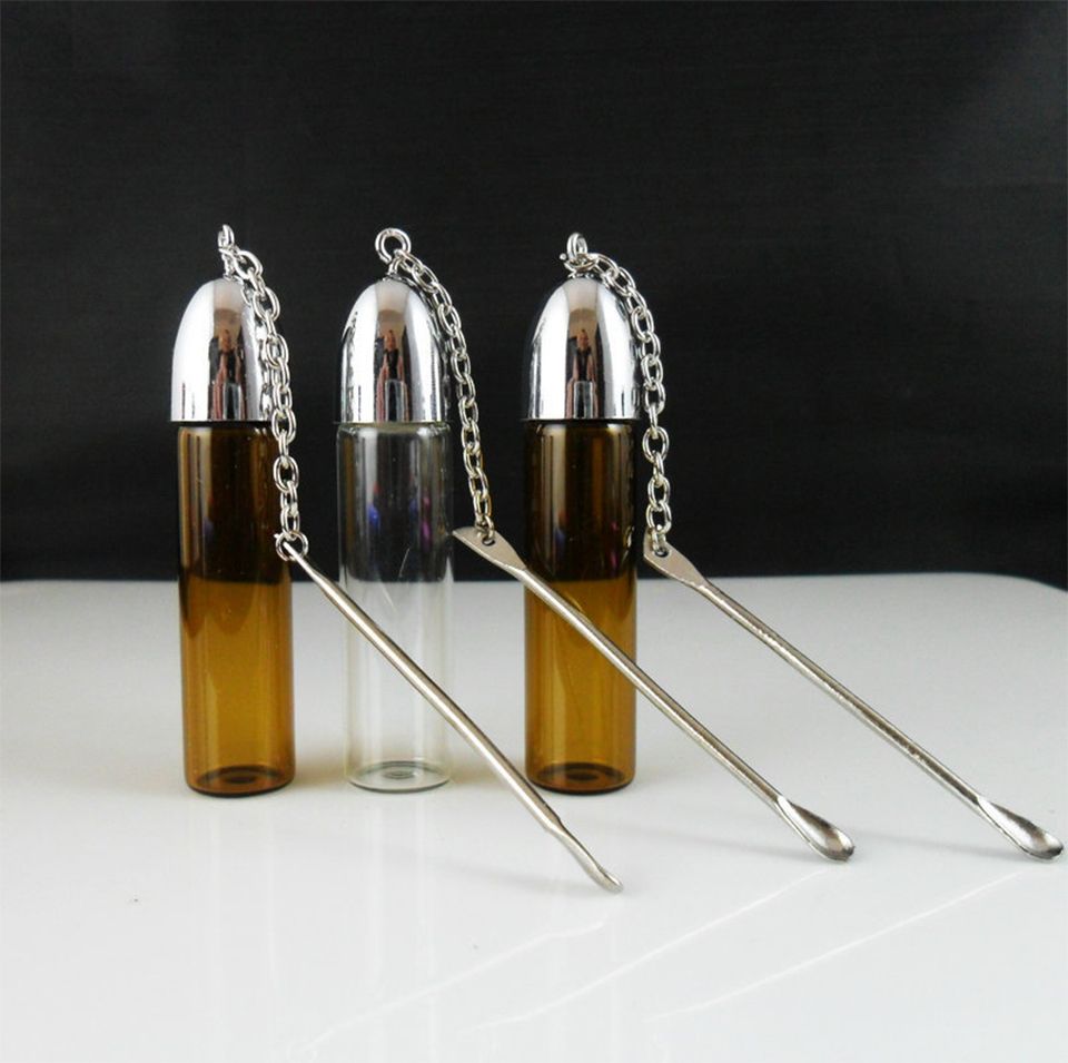 67MM Glass Snuff Pill Box Bottle Vial Case Smoking Silver Clear&Brown ...