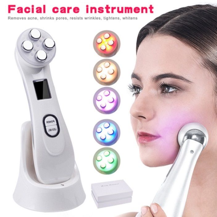 Facial Skin EMS Mesoporation RF Radio Frequency Beauty Machine LED Photon Care Device Face ...