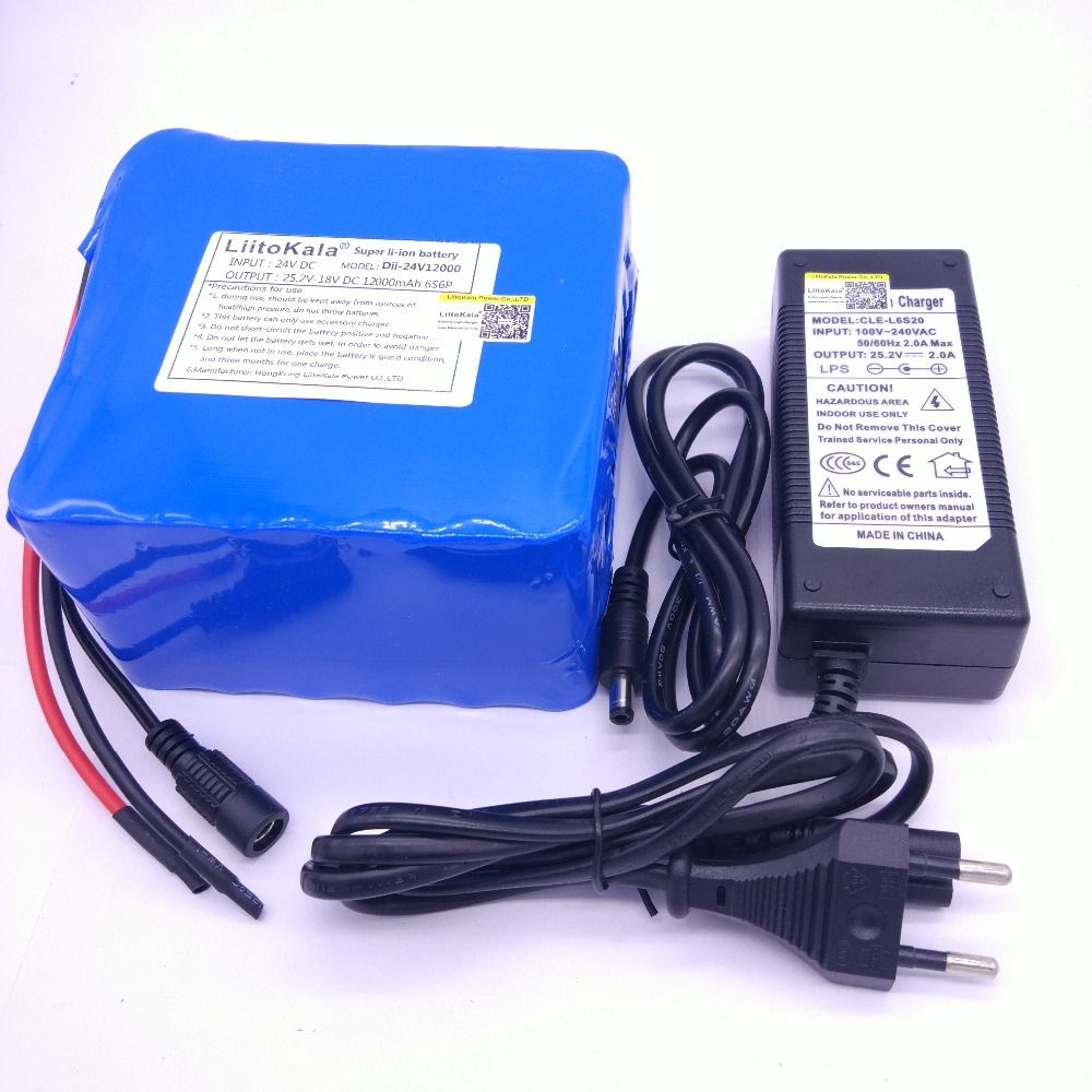 2020 LiitoKala 24v 12ah 6S6P Lithium Battery Pack 25.2V 12ah Battery Li ...