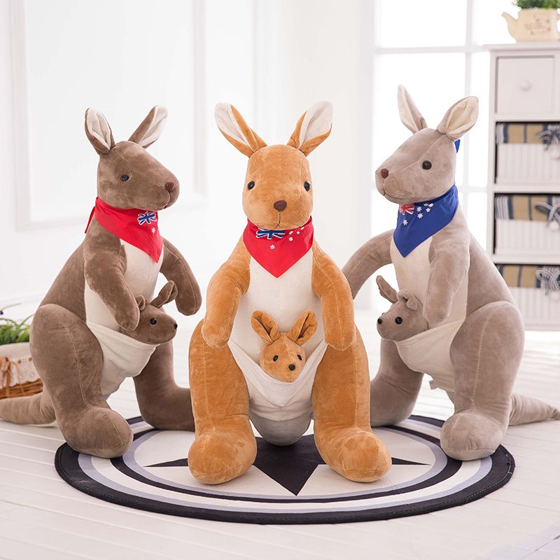 2020 Australian Kangaroo Plush Toy Doll Mother And Child Kangaroo Doll ...