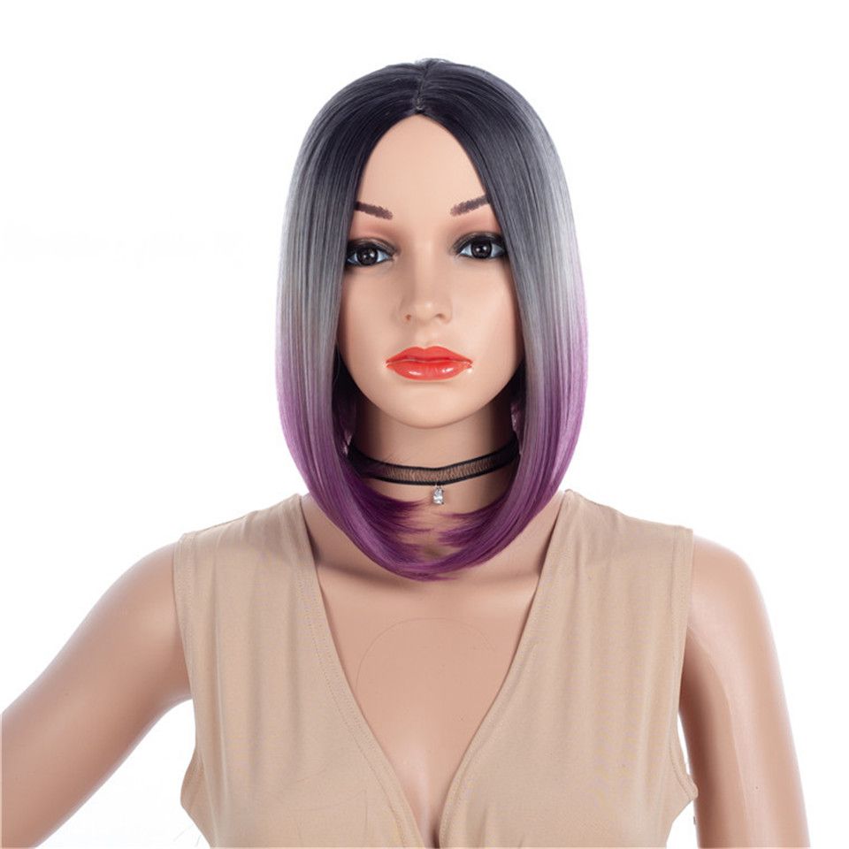 Short Black And Purple Ombre Hair
