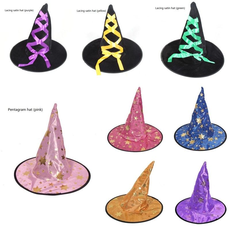 Halloween Witch Hat Fancy Dress Party Costume Cap Party Hat For Kids ...