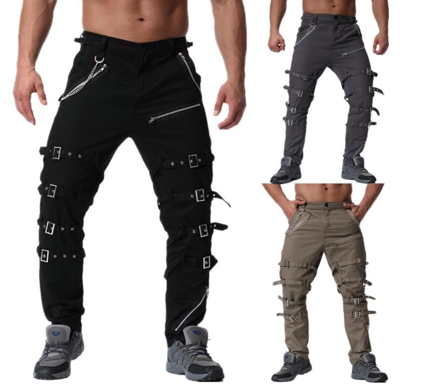 Venta Punk Boy London Casual Zipper Capris Pantalones Deportivos Hiphop ...