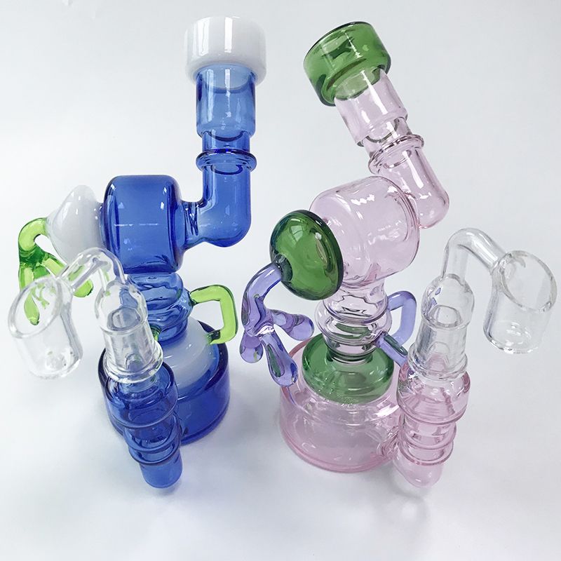 2020 Robot Fumed Hanger Glass Bongs Inline Perc Glass Dab Oil Rig Heady ...